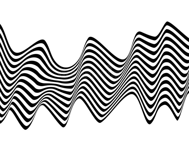 Black and White Curved Line Stripe Mobius Wave Abstract Background. Eps ...