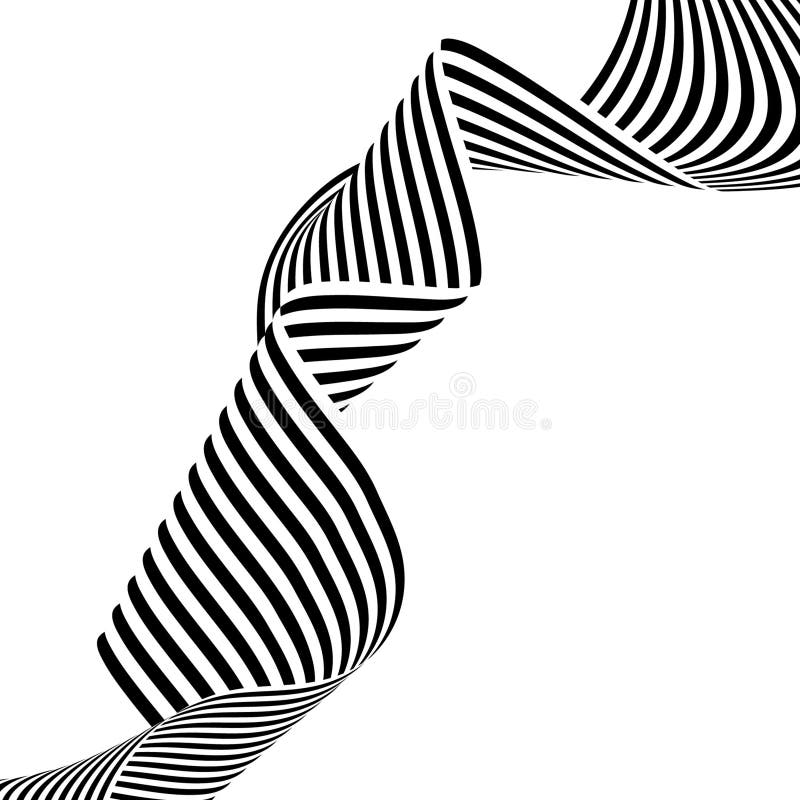 Black and White Curved Line Stripe Moving Wave Abstract Background. Eps ...
