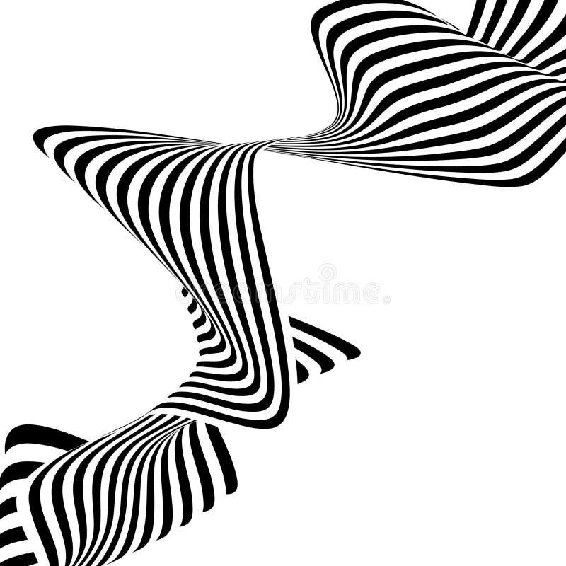 Black and White Curved Line Stripe Moving Wave Abstract Background. Eps ...