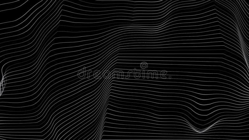 Black and White Curved Refracted 3d Geometric Lines Tech Motion Background Stock Footage - Video ...