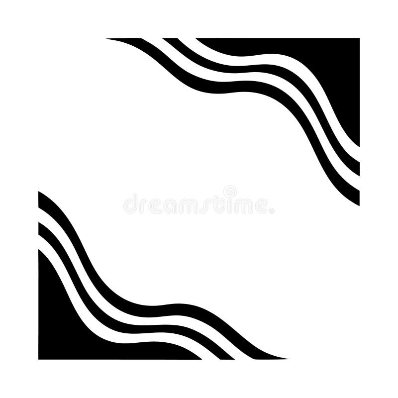 Black and White Curvy Wavy Lines Frame Elegant Modern Border Design ...