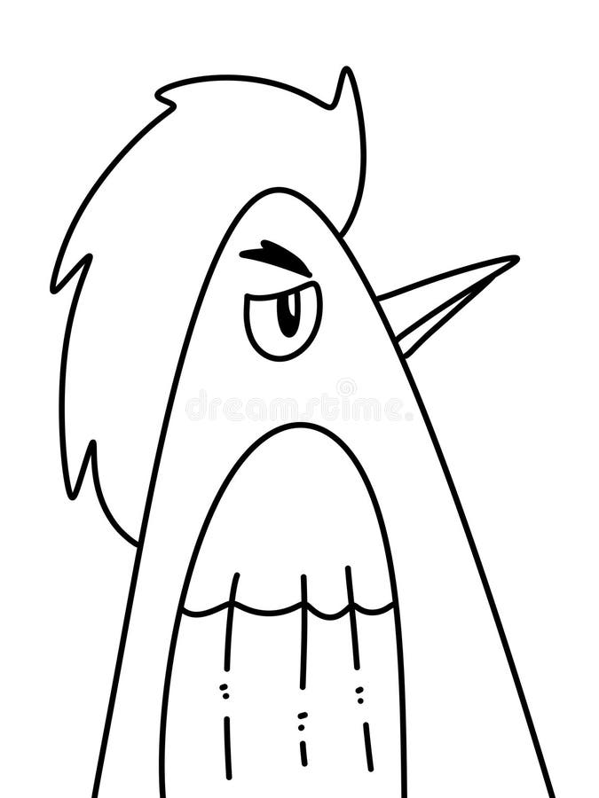 Black and White of Cute Bird Cartoon of Coloring Stock Illustration ...