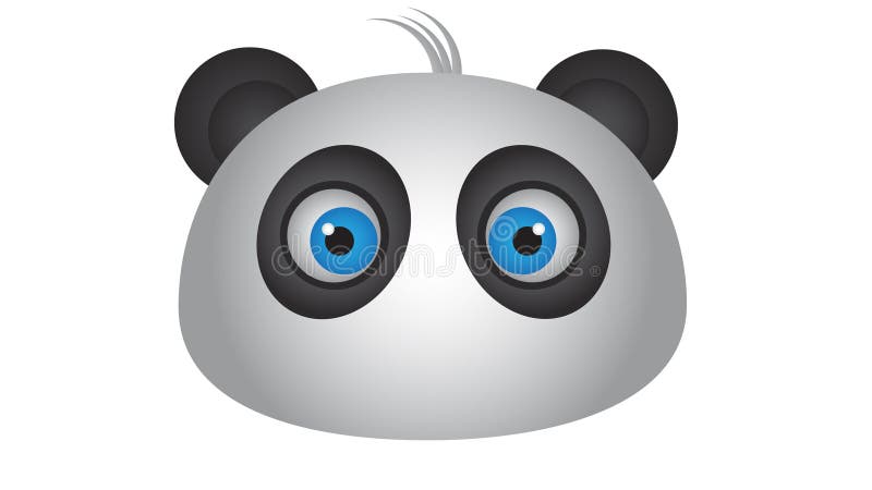 Black and White Cute Panda Abstract Illustration. Black and White Cute ...