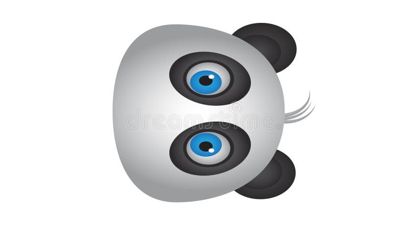 Black and White Cute Panda Abstract Illustration. Black and White Cute ...