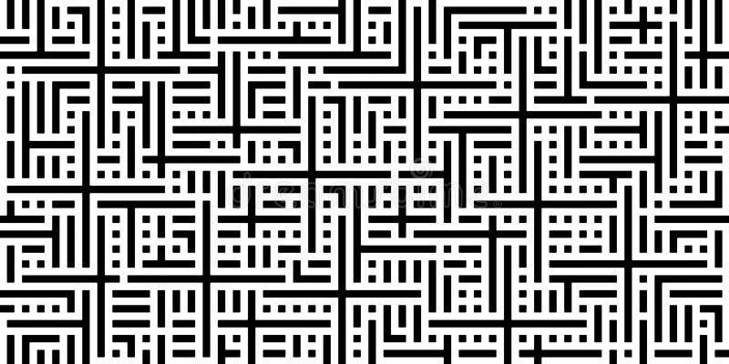 Black and White 3d Illustration, Abstract Pattern, Scheme, Labyrinth ...