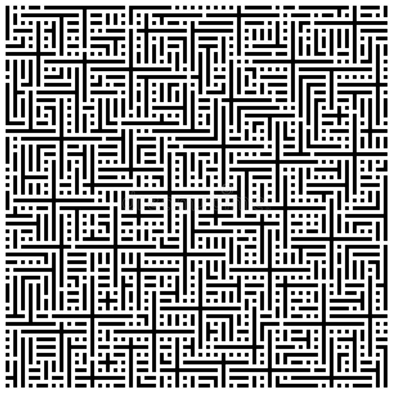 Black and White 3d Illustration, Abstract Pattern, Scheme, Labyrinth ...