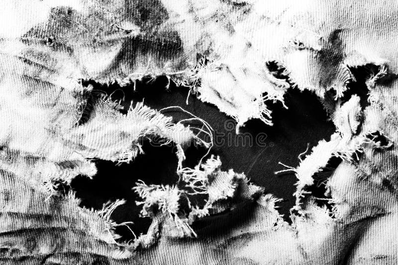 Black and White Damaged Cloth Close-up Photo Stock Image - Image of ...