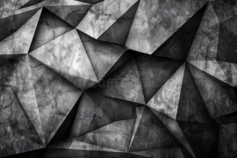 Black Dark Gray Abstract Background. Geometric Pattern Shape. Line Triangle Polygon Angle ...