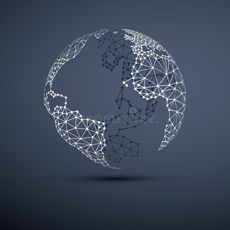 Black and White Dark Modern Minimal Style Polygonal Network Structure ...