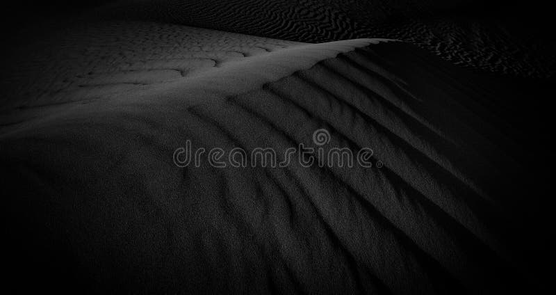 Black and White Dark Texture of Desert Sand Dunes Stock Image - Image ...