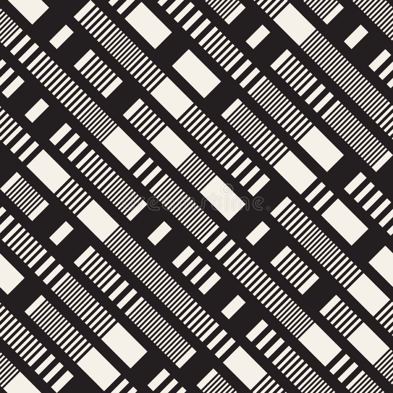 Black and White Dashed Lines Pattern. Modern Abstract Vector Seamless ...