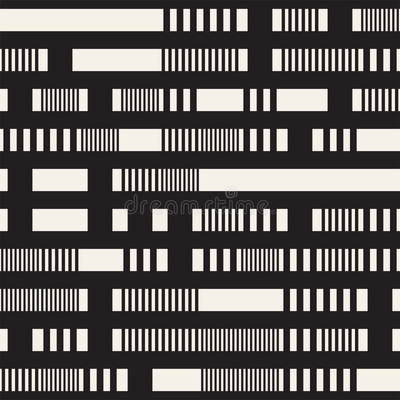 Black and White Dashed Lines Pattern. Modern Abstract Vector Seamless ...