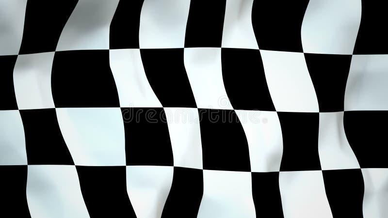 Black and White Deformed Checker Texture - Finish Flag - 3D Rendering ...