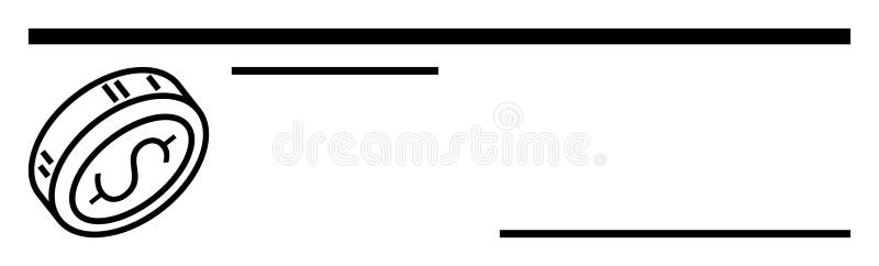 Black and White Design Featuring a Coin with Dollar Sign and Parallel ...