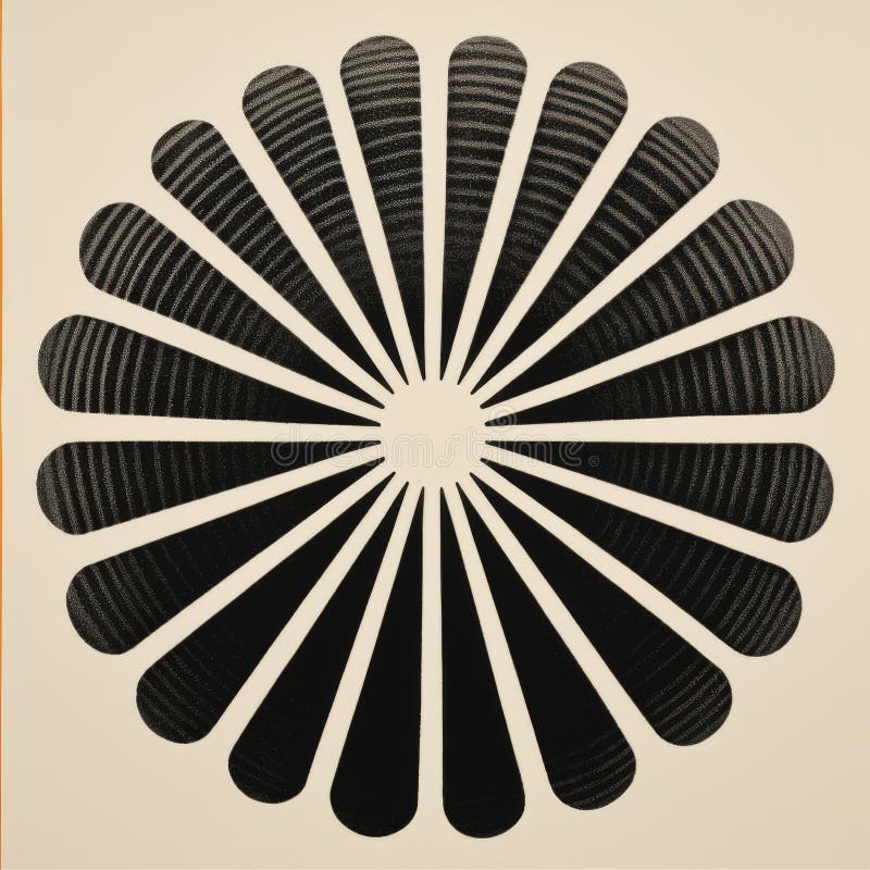 Inverted Flower Art Print: Illusory Gradient in Black and White Stock ...