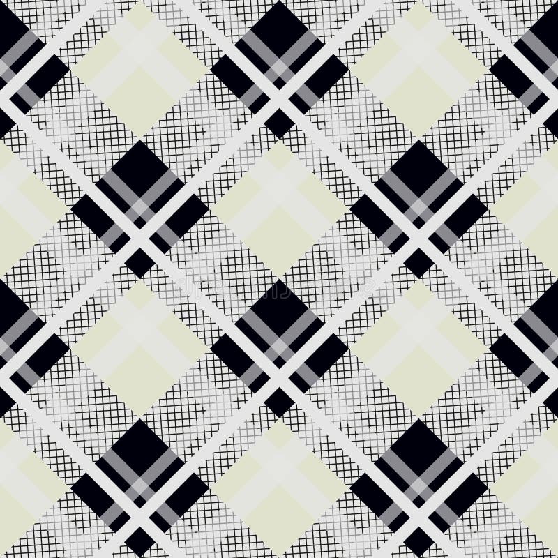 Black White Diagonal Check Texture Seamless Pattern. Vector ...