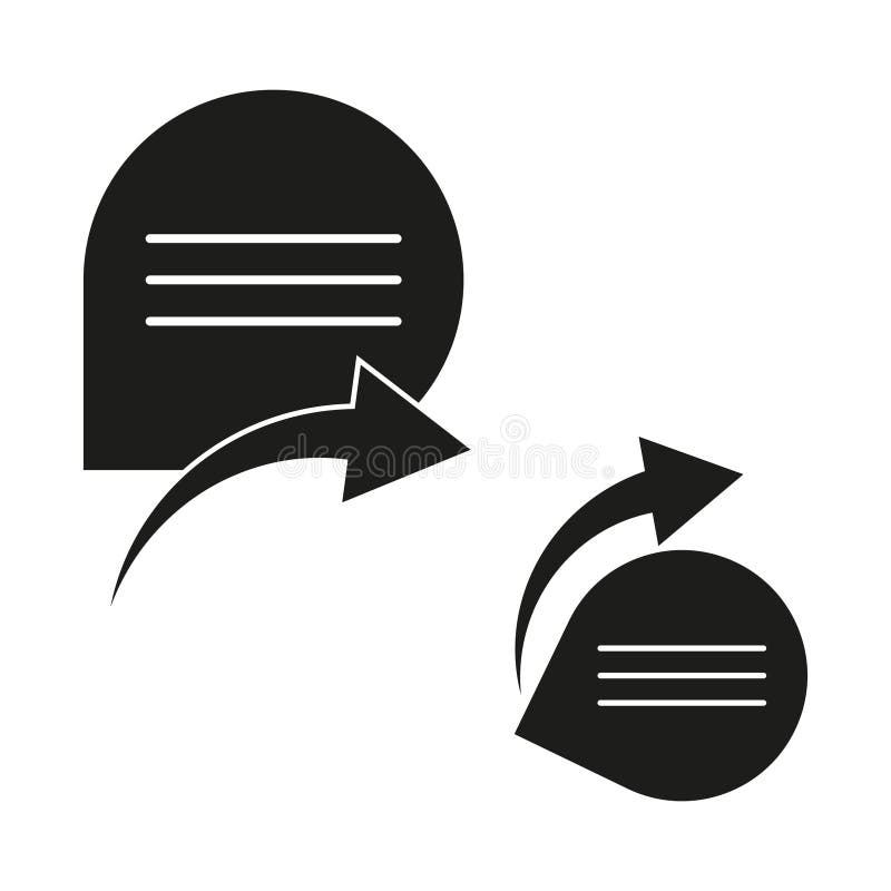 Black and White Dialogue Icons with Arrows. Perfect for Interfaces and ...