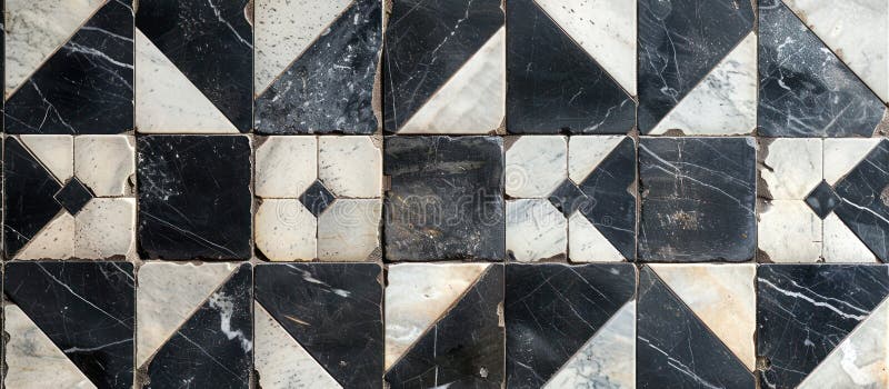 Black and White Diamond Pattern Marble Tile Stock Photo - Image of ...