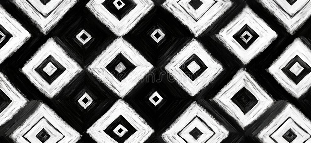 Black and White Diamond Pattern with Textured Brush Strokes for Modern ...