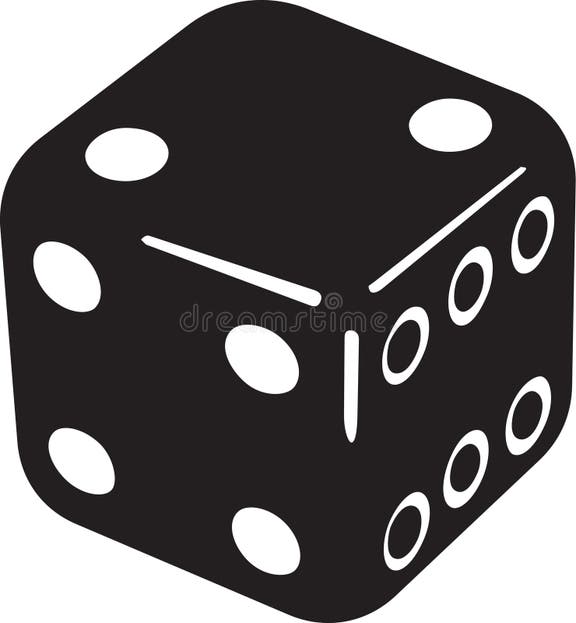 Black and White Die Illustration Stock Vector - Illustration of dice ...