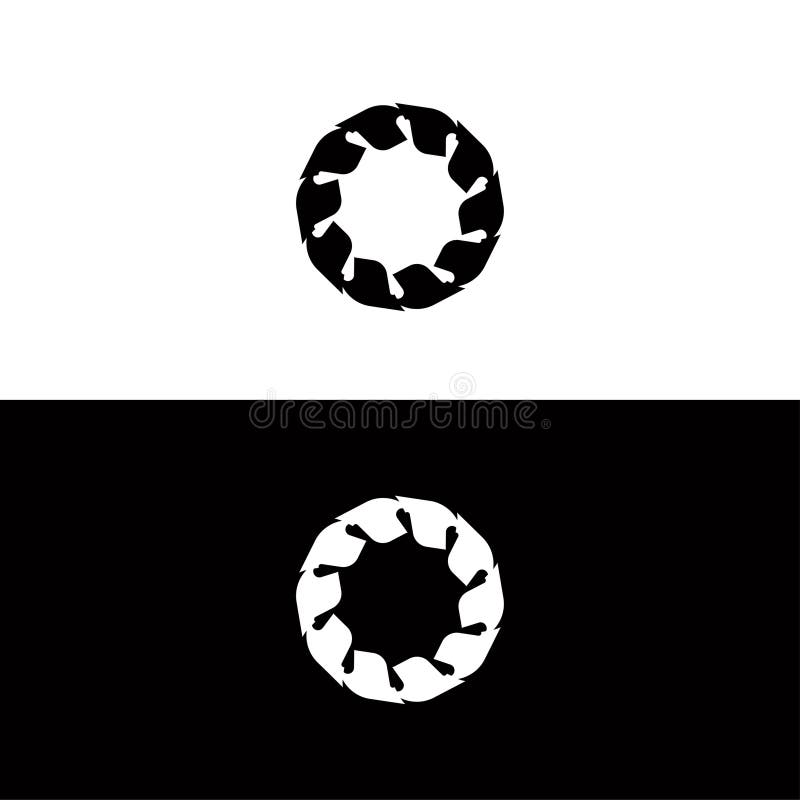 Black and White Different Circle Vector Logo Stock Vector ...