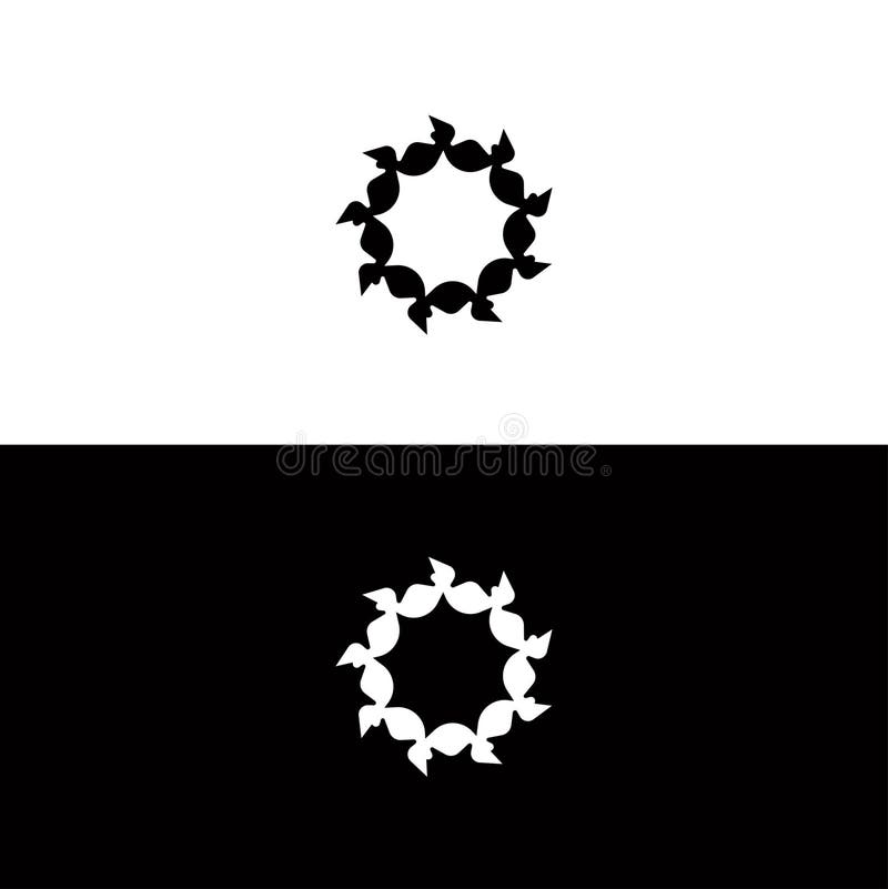 Black and White Different Circle Vector Logo Stock Vector ...