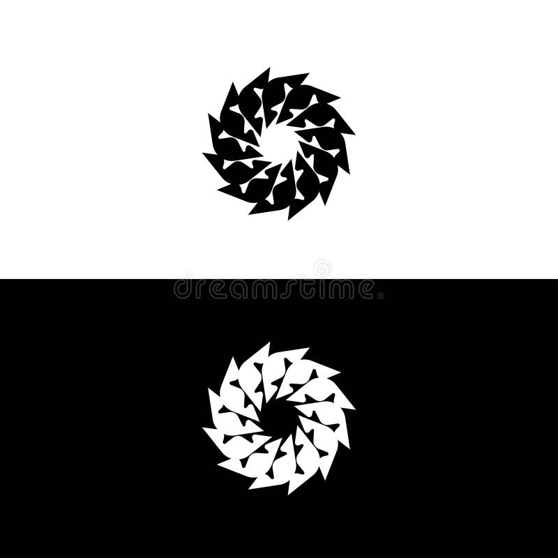 Black and White Different Circle Vector Logo Stock Vector ...