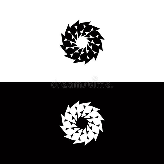 Black and White Different Circle Vector Logo Stock Vector ...