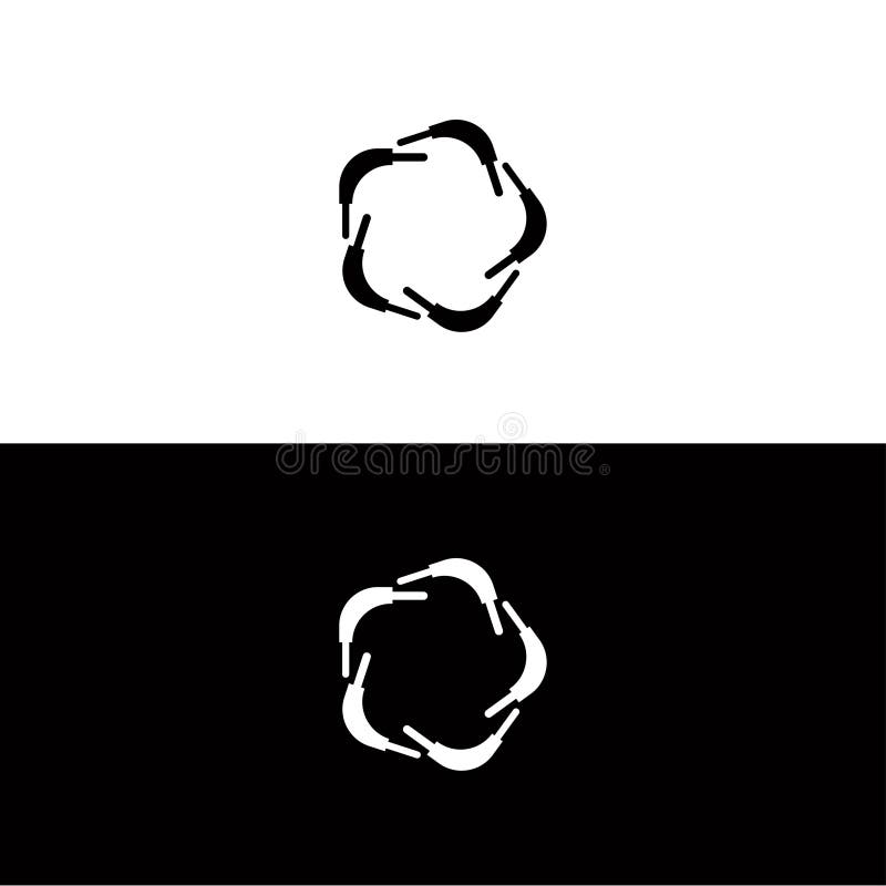 Black and White Different Circle Vector Logo Stock Vector ...