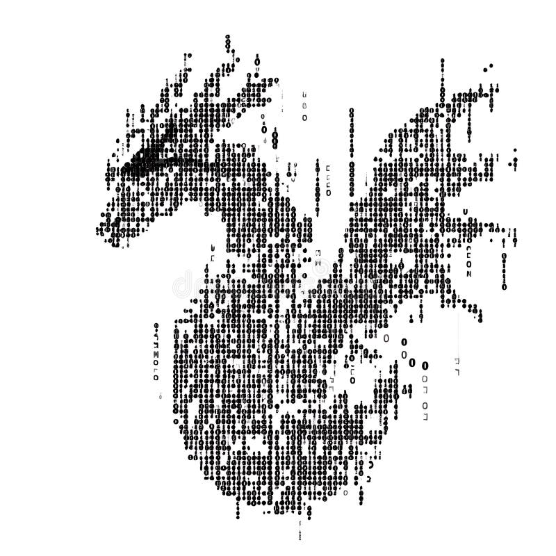 A Black and White Digital Art Piece Depicting a Dragon Profile. the ...