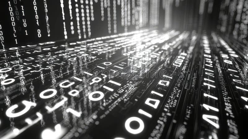 Black and White Digital Data Glitch Background Depicting Chaotic ...