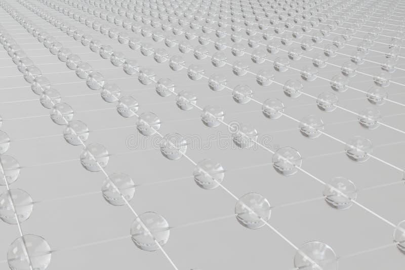 Black-and-white Digital Grid Rendering. 3d Illustration Stock ...