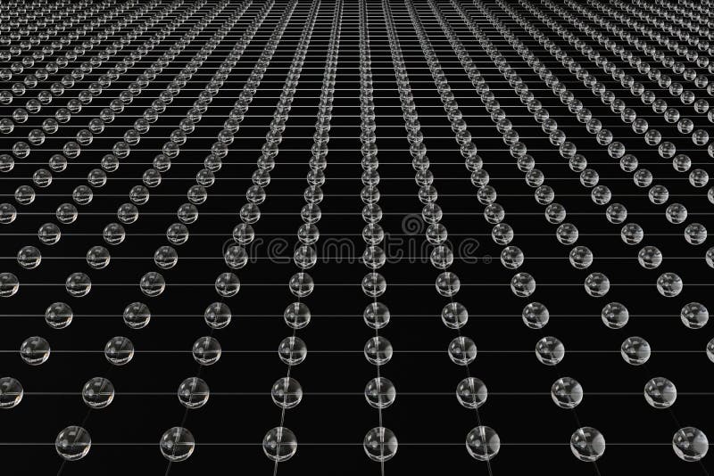 Black-and-white Digital Grid Rendering. 3d Illustration Stock ...