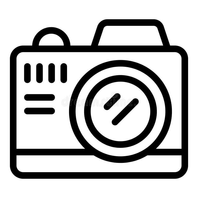 Black and White Digital Illustration of a Camera Icon, Perfect for ...