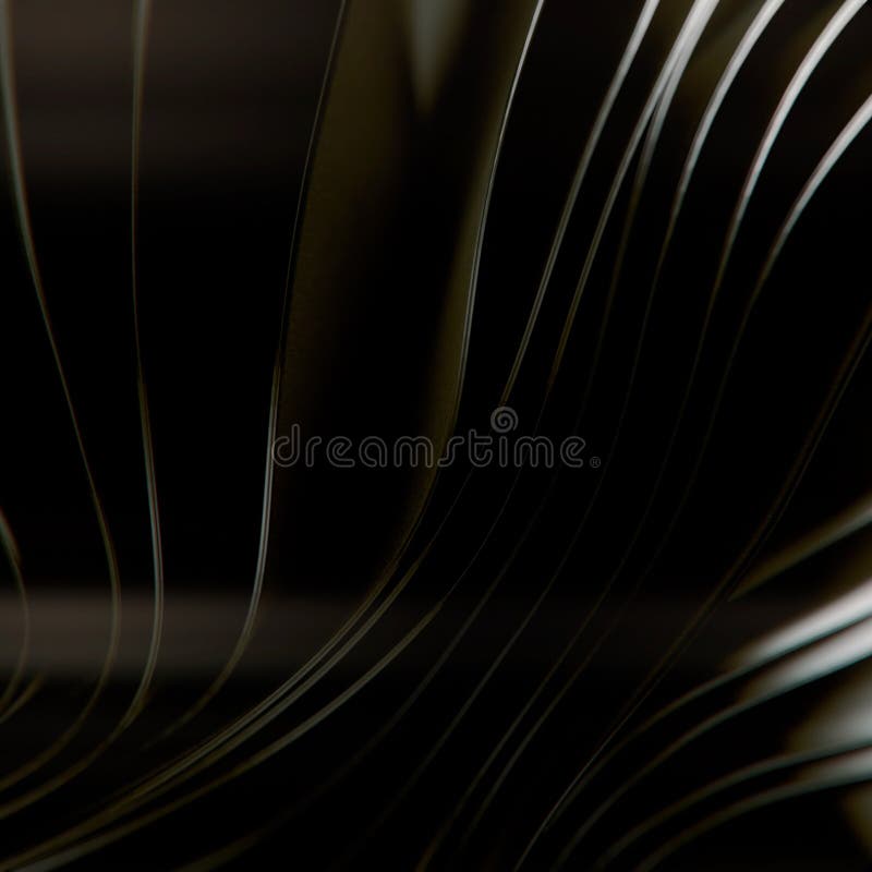 Black and White Illustration with Floating Stack of Abstract Wavy ...