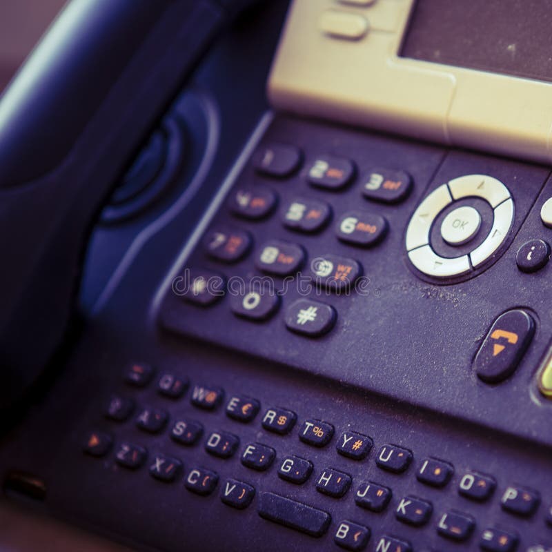 Black and White Digital Phone on the Office Table Stock Image - Image ...
