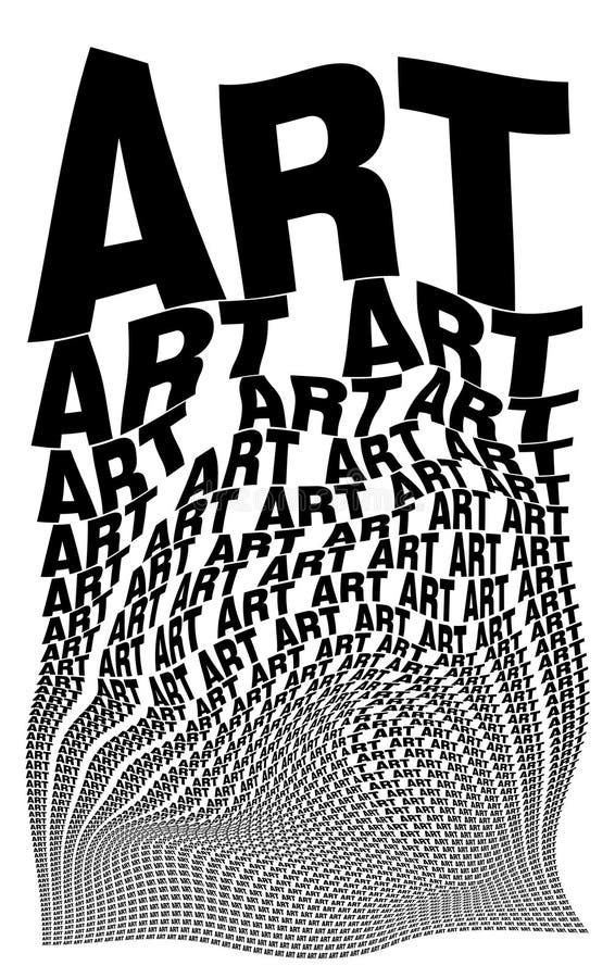 Black and White Distorted Background Composed of Art Decreasing Words ...