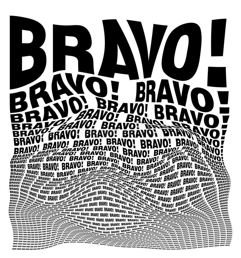 Black and White Distorted Background Composed of Bravo Decreasing Words ...