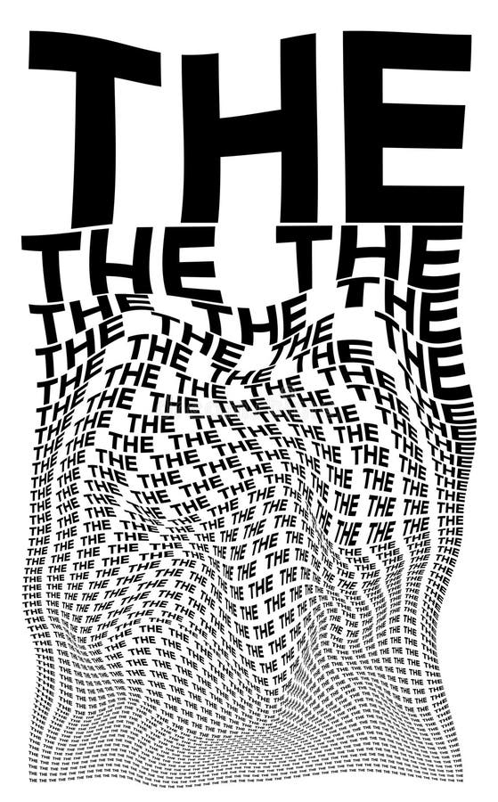 Black and White Distorted Background Composed of the Decreasing Words ...