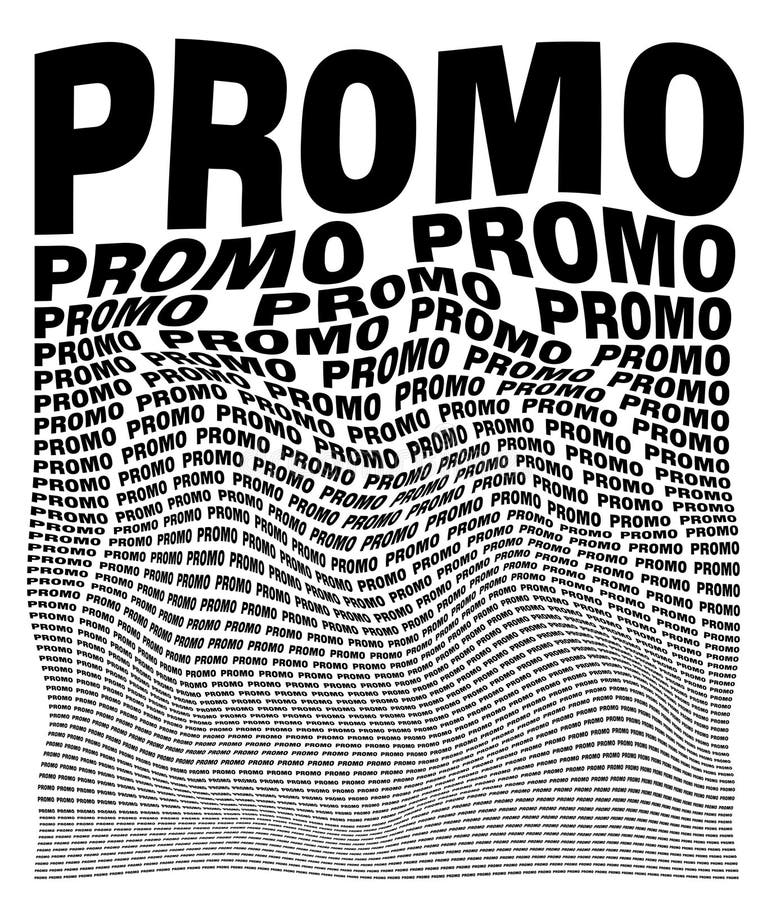 Black and White Distorted Background Composed of Promo Decreasing Words ...