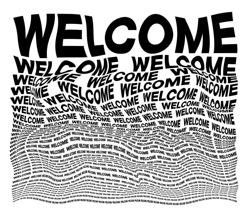 Black and White Distorted Background Composed of Welcome Decreasing ...