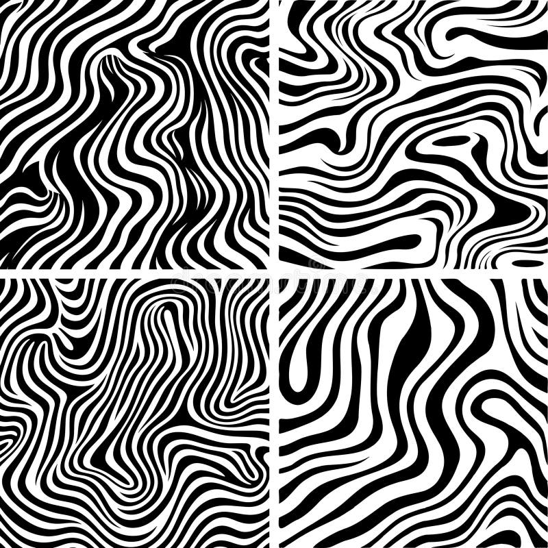 Abstract Op Art Texture with Bold Monochrome Wavy Stripes. Creative ...
