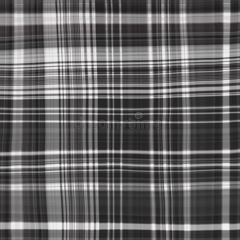 Black and White Distorted Plaid Fabric Texture Stock Illustration ...