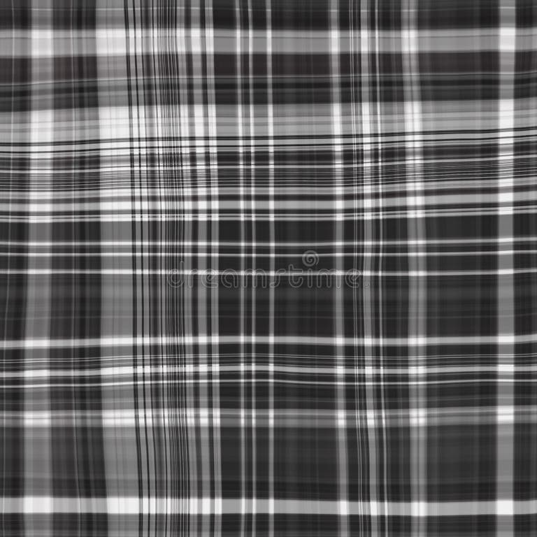 Black and White Distorted Plaid Fabric Texture Stock Illustration ...