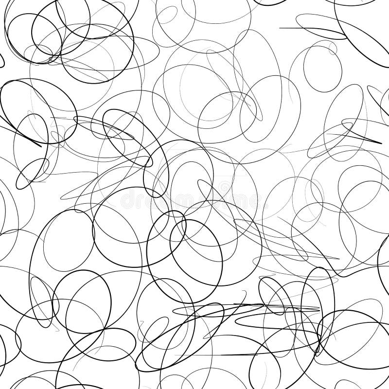 Seamless Doodle. Simple Floral Pattern in Black and White Tones Stock ...