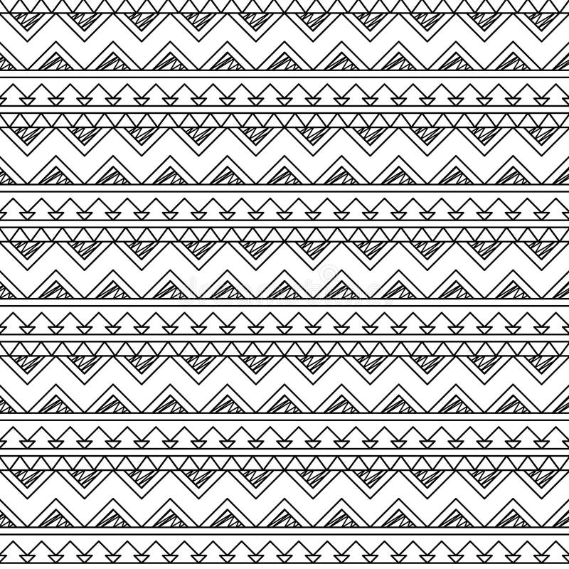 Tribal Striped Seamless Pattern. Stock Vector - Illustration of native ...