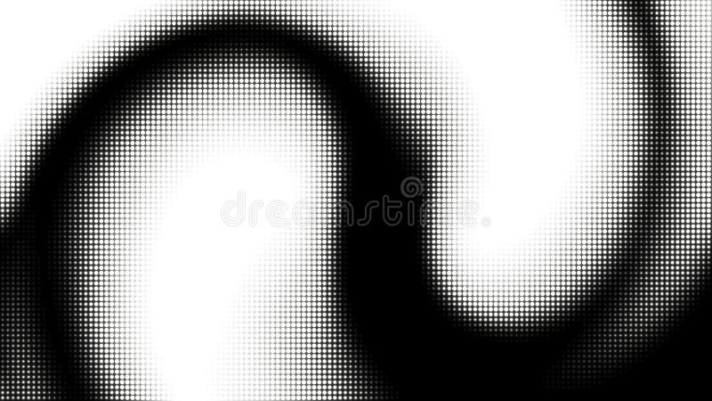 Black and White Dot Halftone Create Swirling Patterns Forming Abstract ...