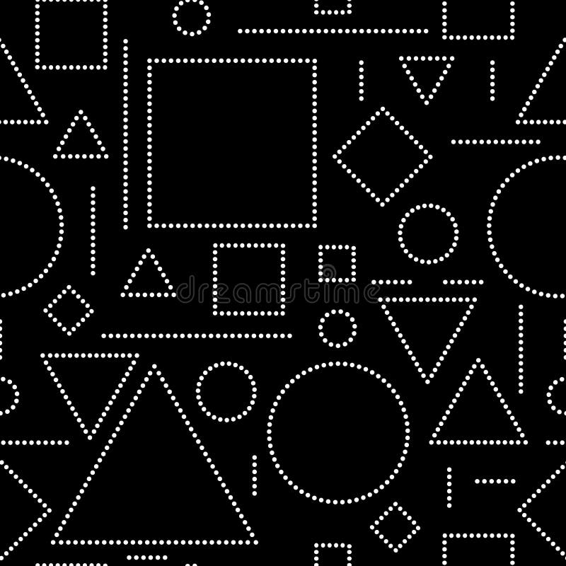 Doted Triangle Geometric Seamless Pattern in Black and White, Vector ... Doted Triangle Geometric Seamless Pattern in Black and White, Vector ...