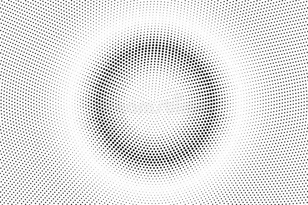Black White Dotted Halftone. Half Tone Vector Background. Centered ...