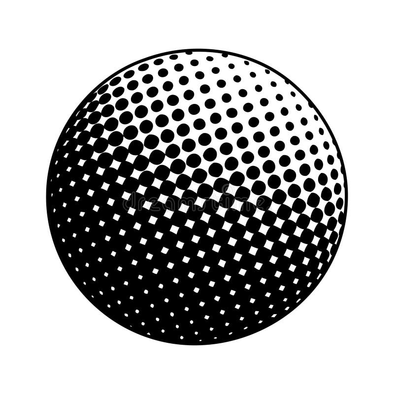 Black and White Dotted Sphere. Halftone Dotted Sphere Isolated on White ...